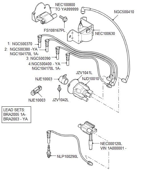 18K Ignition Coil Leads & Cap