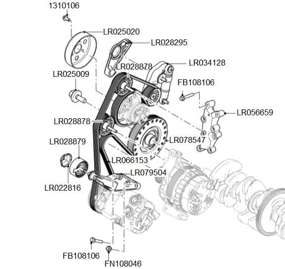 Auxiliary Drive Belt & Pulleys
