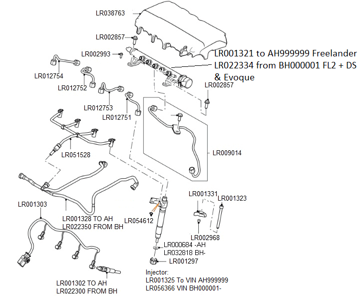 Dw12 Fuel Injectors Pipes & Glow Plugs