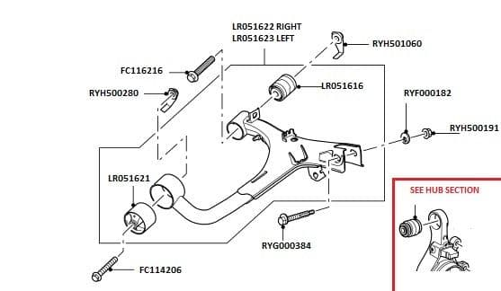 Rear Upper Suspension Arms & Fittings