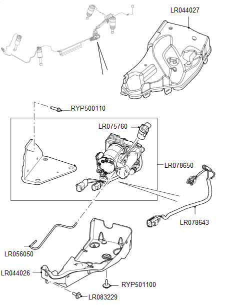 Air Suspension Compressor AMK VIN DA768700 onwards