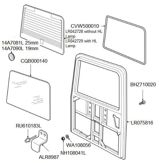 Rear End Door Panel from VIN 2A000001