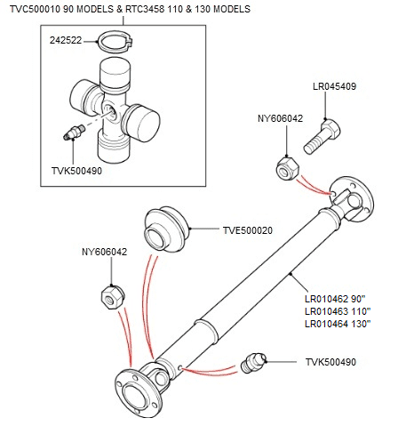 Rear Propshaft from VIN 7A000001