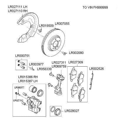 Front Brake Pads 300mm Discs & Calipers to VIN FH999999