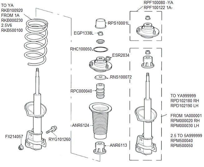 Rear Shock Absorbers Springs & Mounts