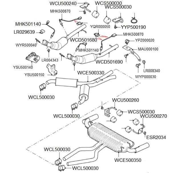 42 SC AJ V8 2005- EXHAUST SYSTEM