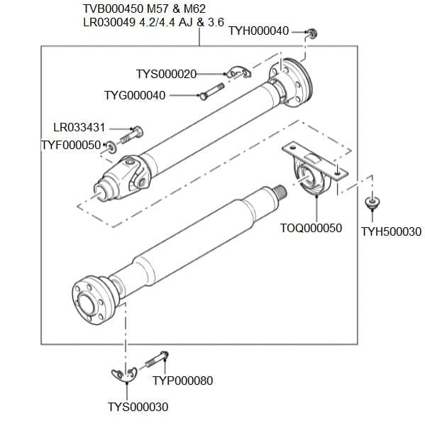 Rear Propshaft to VIN 6A999999