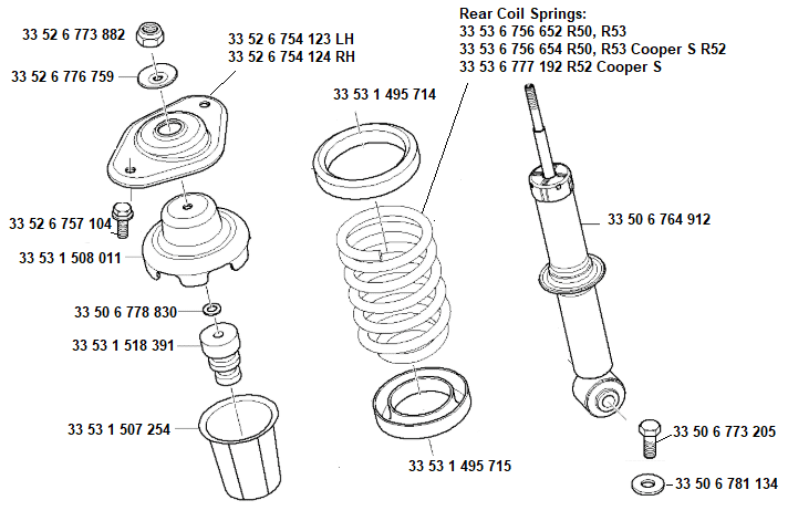 Rear Shock Absorber Mounting & Spring