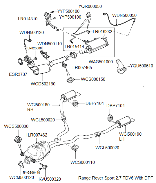 Exhaust System 27 TDV6 With DPF