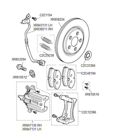 Rear Brakes from M45255 to N52047 not Supercharged