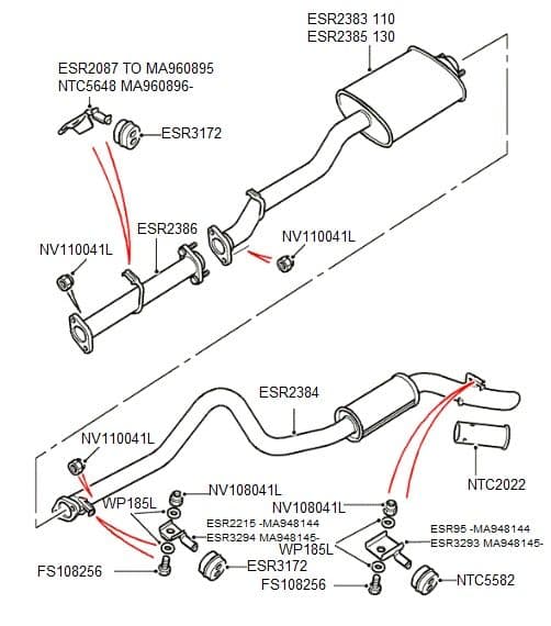 TDI 110 &130 REAR EXHAUST MA939976- 300TDI