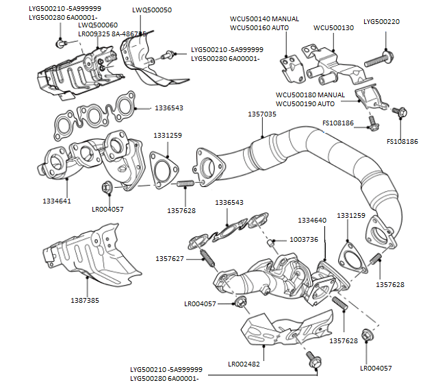Exhaust Manifold & Cross Over Pipe