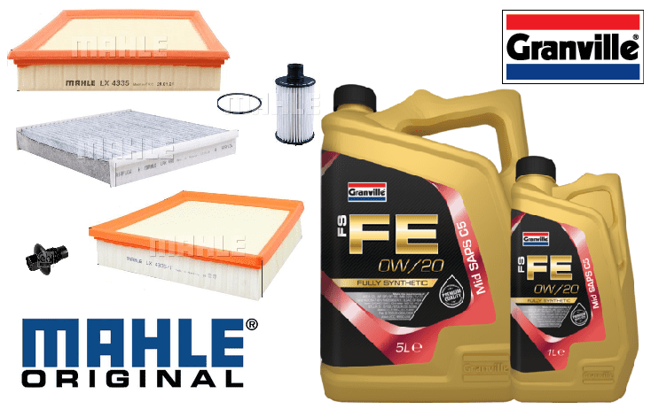 KIT143A Mahle Filter Kit with Granville Oil Range Rover Velar 30 Petrol