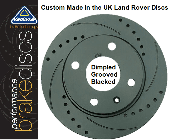 LR027123 PBD1430DIB Performance Brake Discs Pair Dimpled Grooved & Blacked