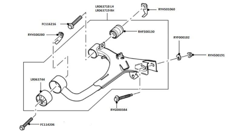 Rear Upper Suspension Arms & Fittings