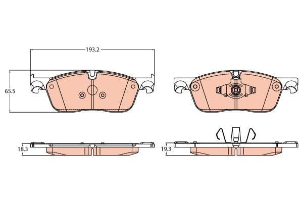 LR160438 LR128263 LR072681 LR160486 T4N13434 Borg & Beck Brake Pad Set ...